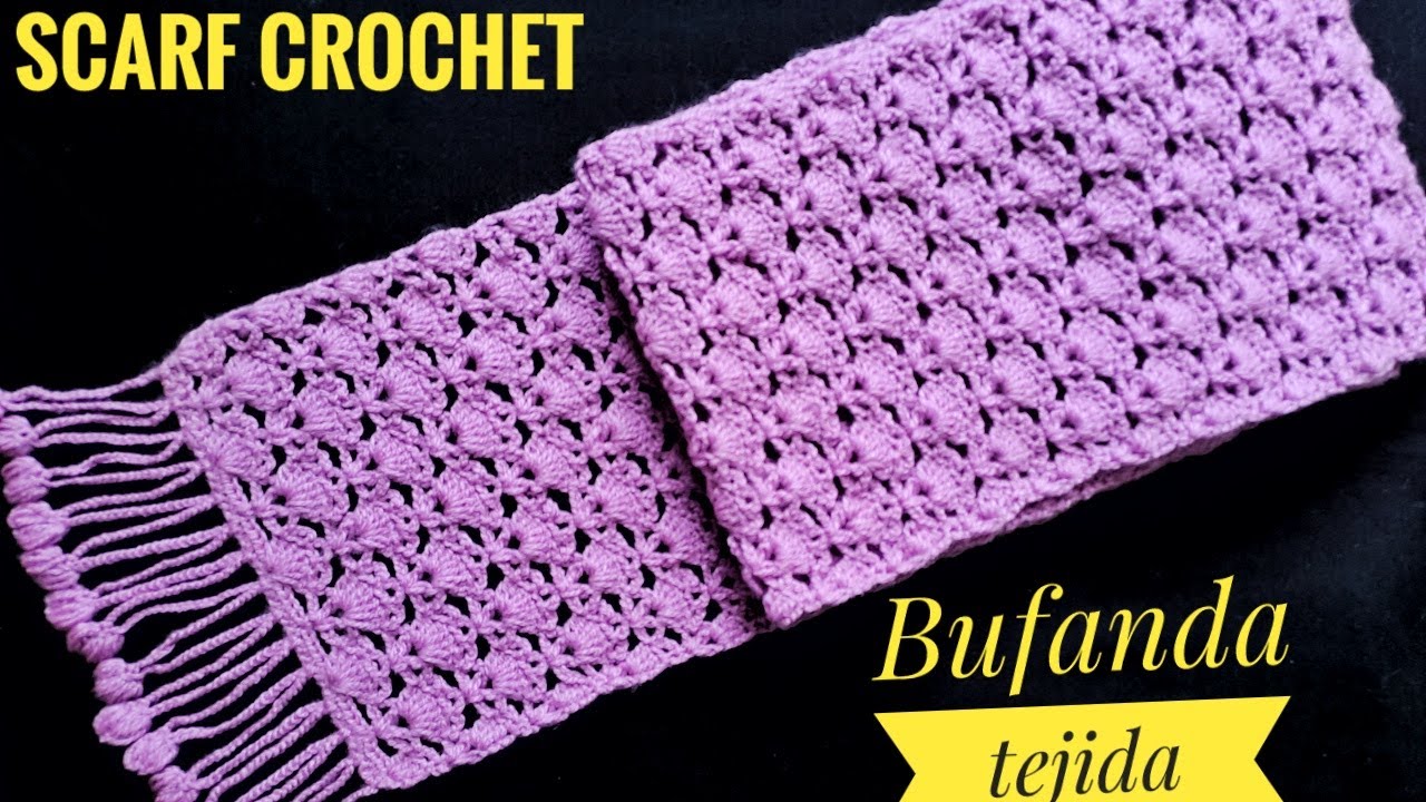 Scarf crochet tutorial/Hermosa bufanda tejida a crochet paso a paso/Cómo tejer chalina a ...