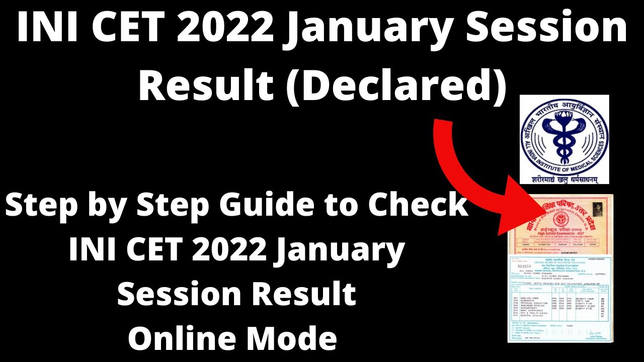 INI CET 2022 January Session Result (Declared) - How to Check INI CET ...