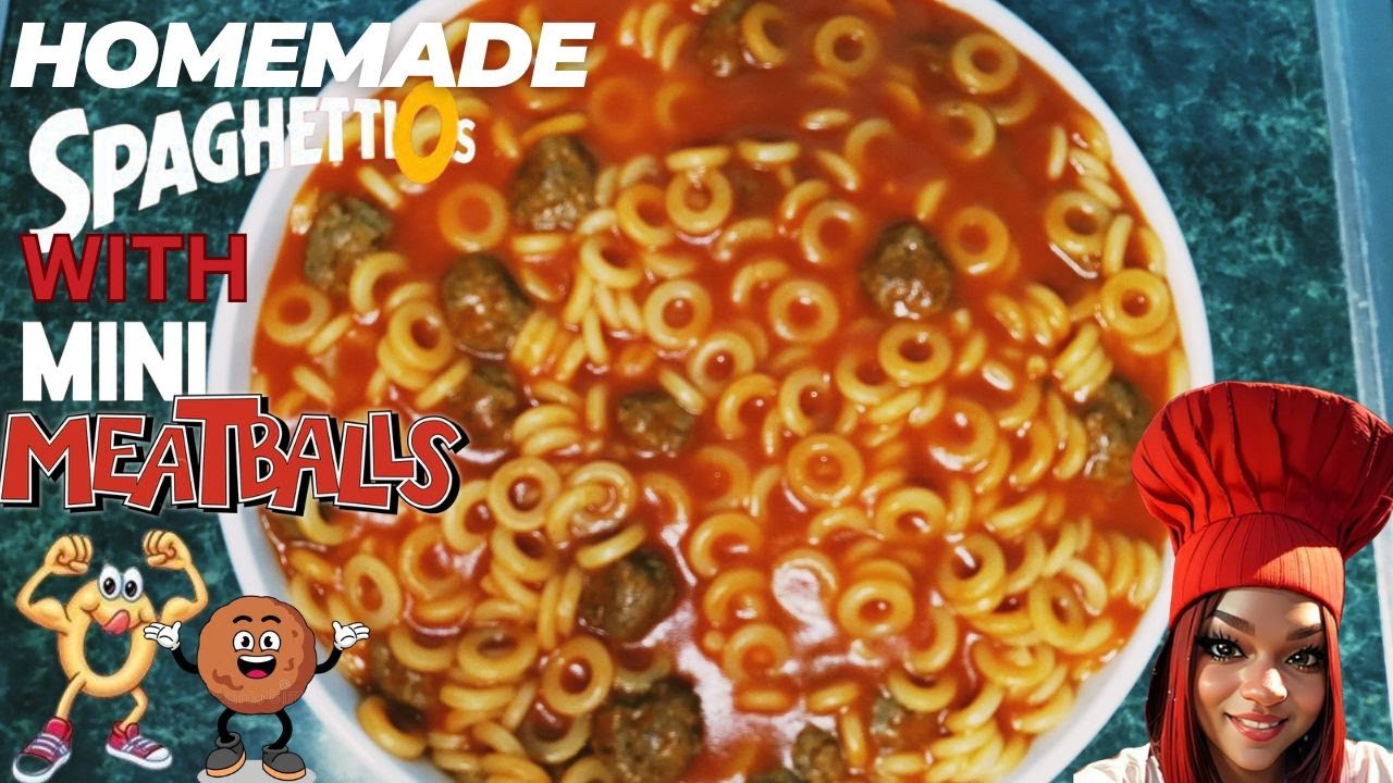 How To Make Homemade SpaghettiO's With Mini Meatballs - YouTube