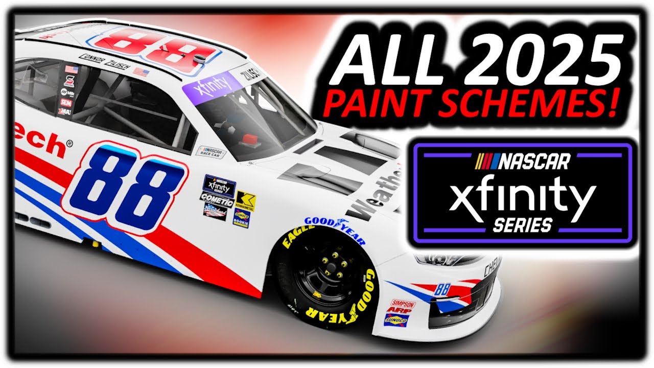 ALL 2025 NASCAR XFINTY SERIES PAINT SCHEMES!!! - YouTube