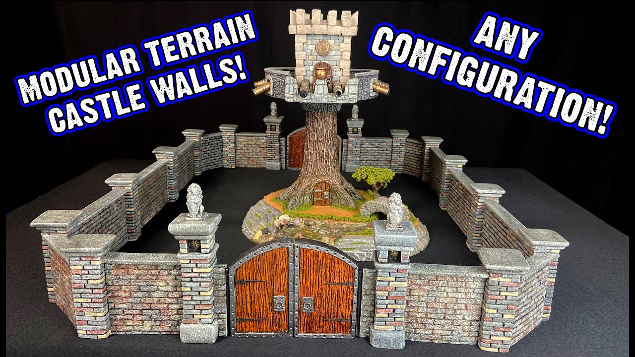 Modular Castle Wall Terrain for D&D - YouTube