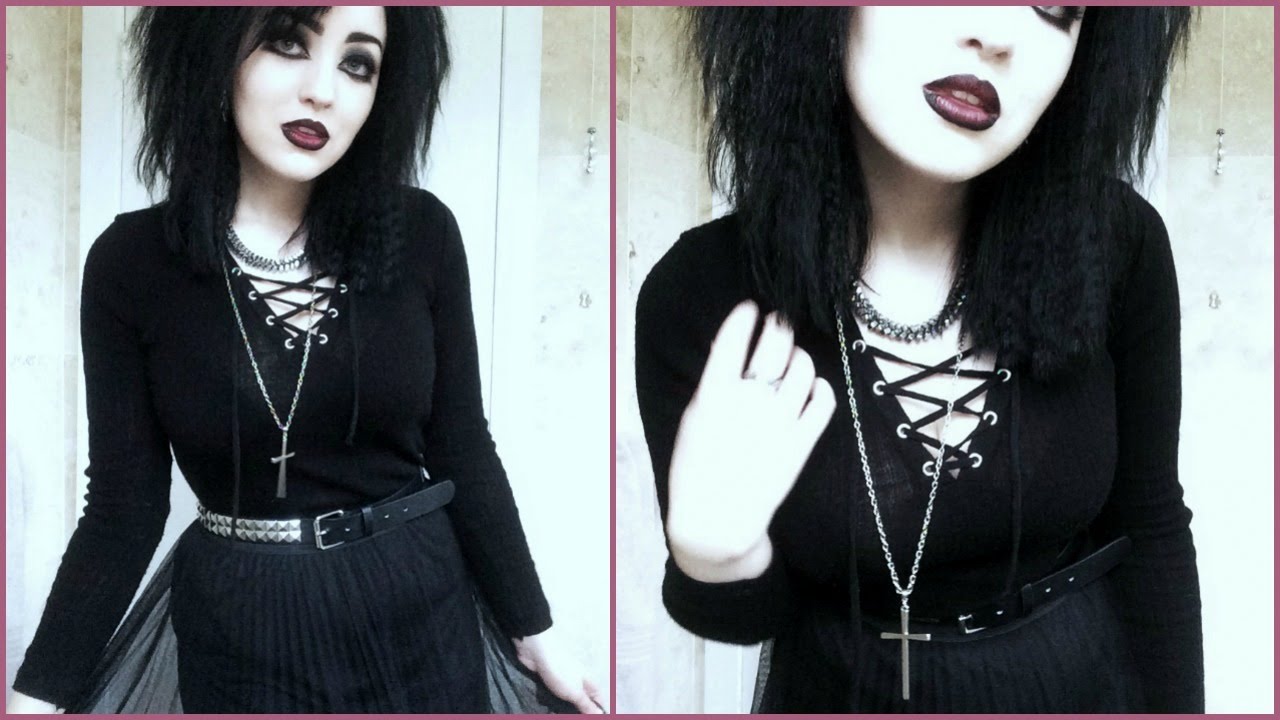 ♥ Simple Gothic OOTD ♥ - YouTube