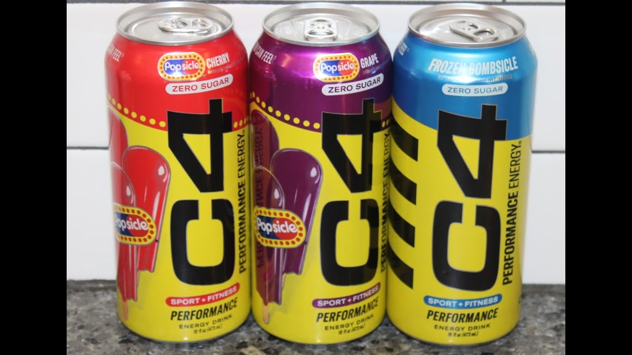C4 Performance Energy Drink: Popsicle Cherry & Grape and Frozen ...