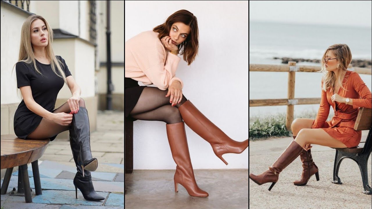Stepping Out in Style: Leather Long High Heel Boots - Design & Idea ...