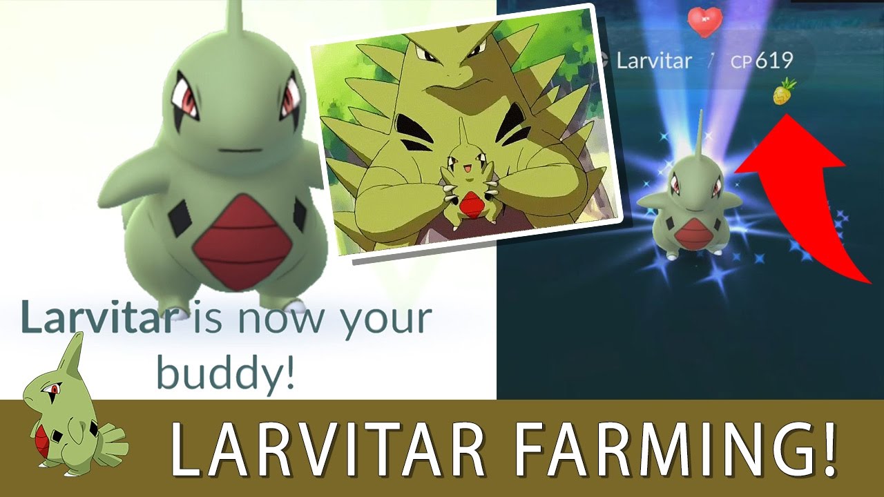 LARVITAR FARMING! Tyranitar Strongest Gen 2 Pokemon! Farming Larvitar ...
