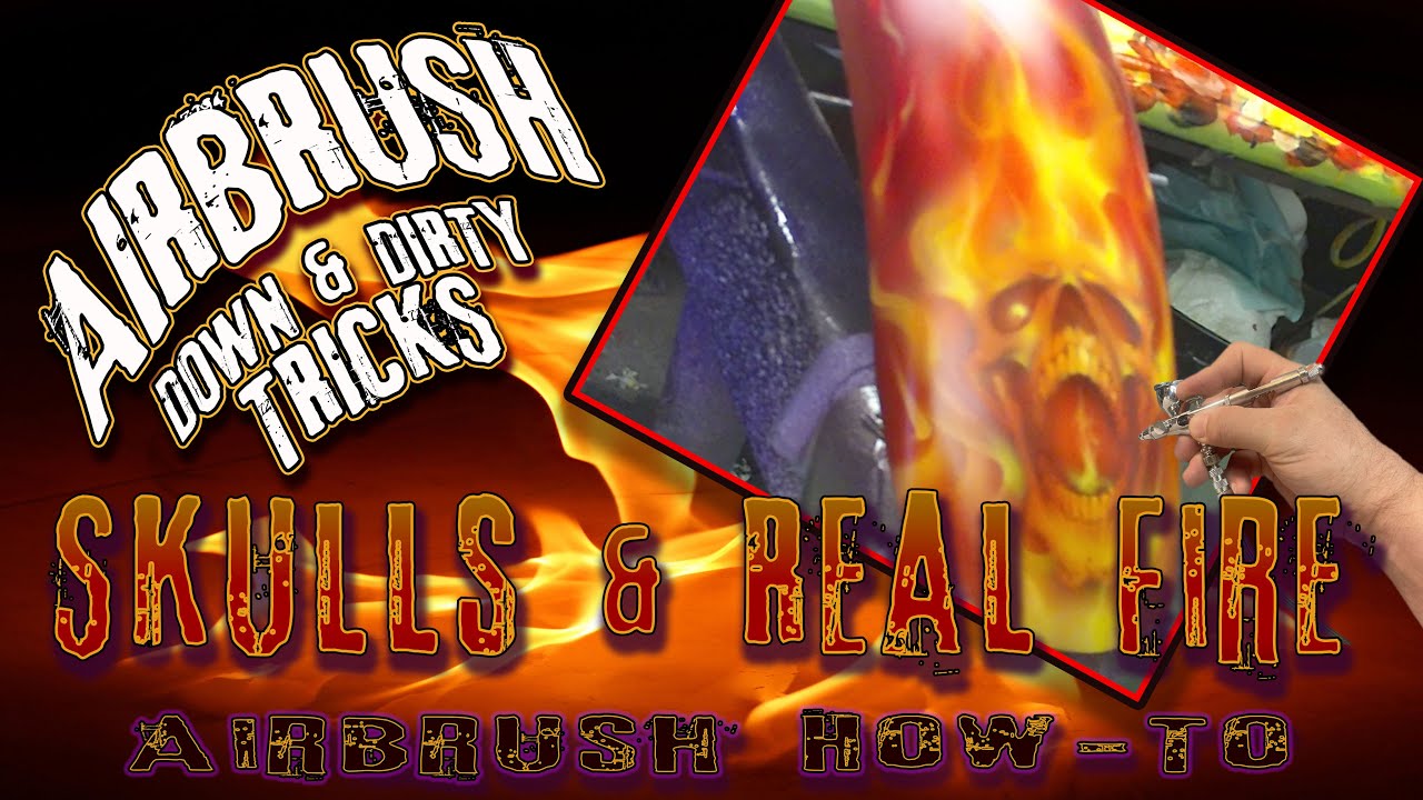 Airbrushing REAL Fire & Skull - YouTube