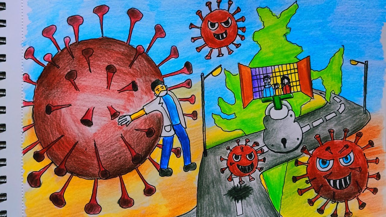 Lockdown Drawing|Coronavirus drawing|For kids # ...