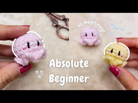 Crochet Jellyfish Octopus For Absolute Beginners | How To Crochet For Beginner Step By Step!