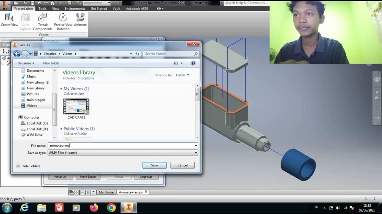 Tugas 1 bagian 2 CAD/CAM Animate an Exploded Presentation View - YouTube