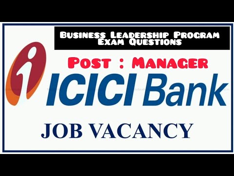 ICICI Bank Hiring Manager | ICICI Bank Business Leadership Program Exam ...