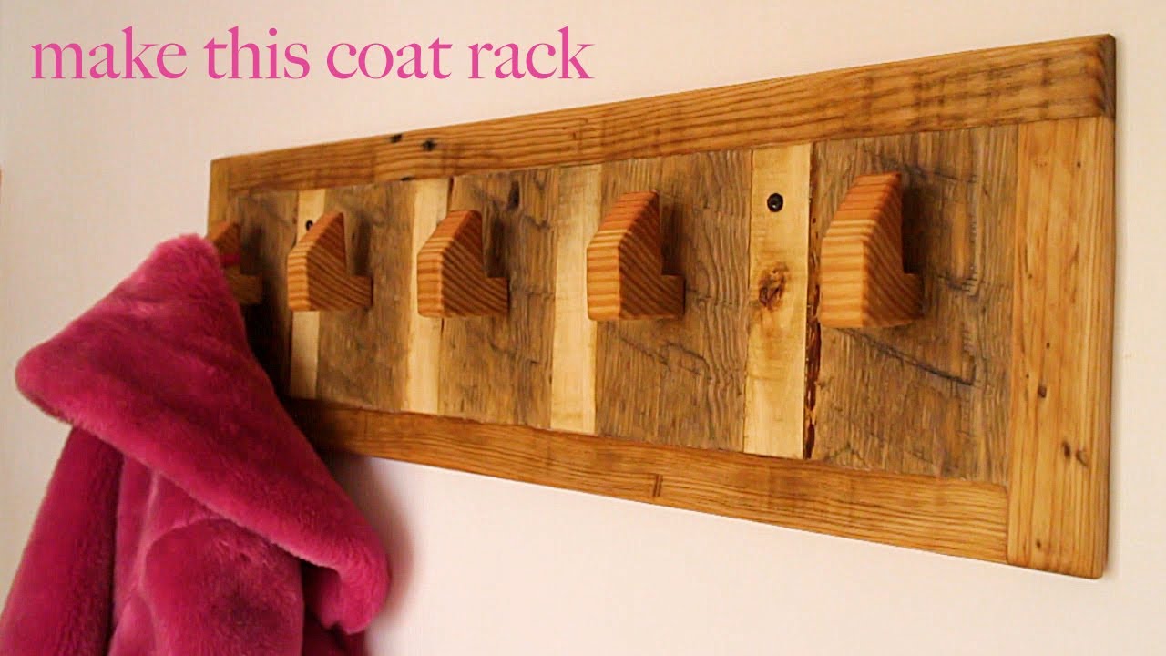 DIY Coat Rack From Pallet Wood - YouTube