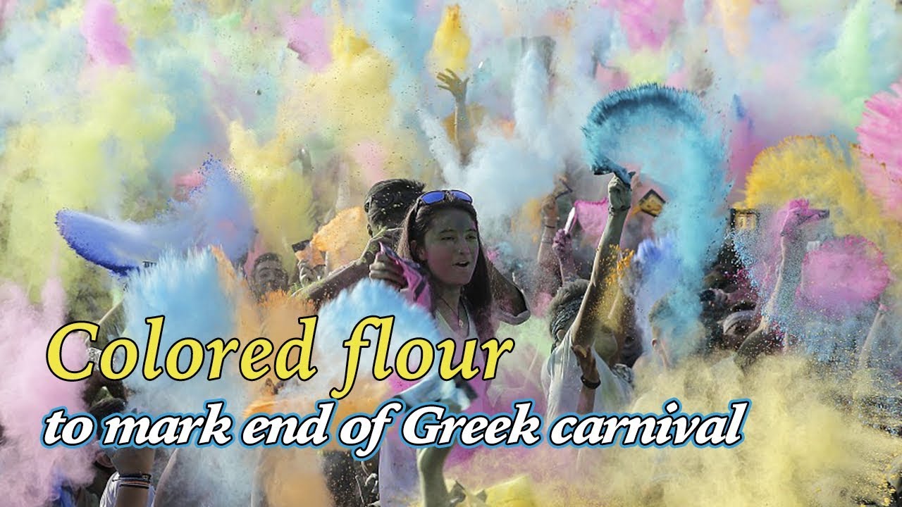 Live Colored Flour To Mark End Of Greek Carnival YouTube Live Colored Flour To Mark End Of Greek Carnival YouTube