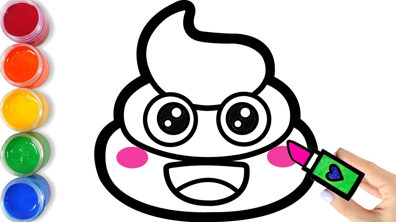 How to Draw a Poo Emoji? Как нарисовать эмодзи какашку? Nopok emodini ...
