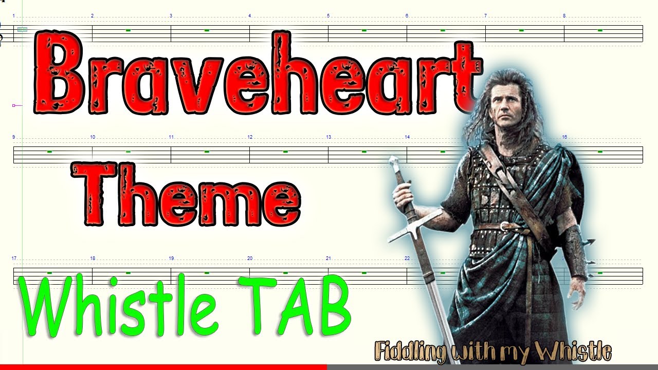 Braveheart - Theme - Tin Whistle - Play Along Tab Tutorial - YouTube