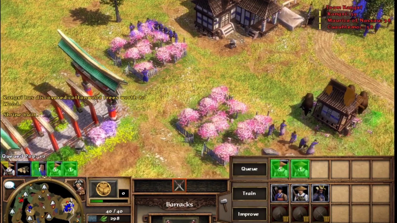 Age of Empires 3 Asian Dynasties Japanese Rush 1v3 - YouTube