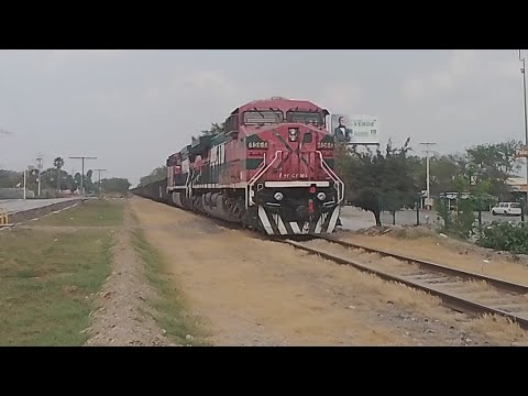 Un fierro con 5 máquinas FXE pasando Cd. victoria FXE #4668 FXE #4119 R FXE #4109 FXE #4526FXE ...