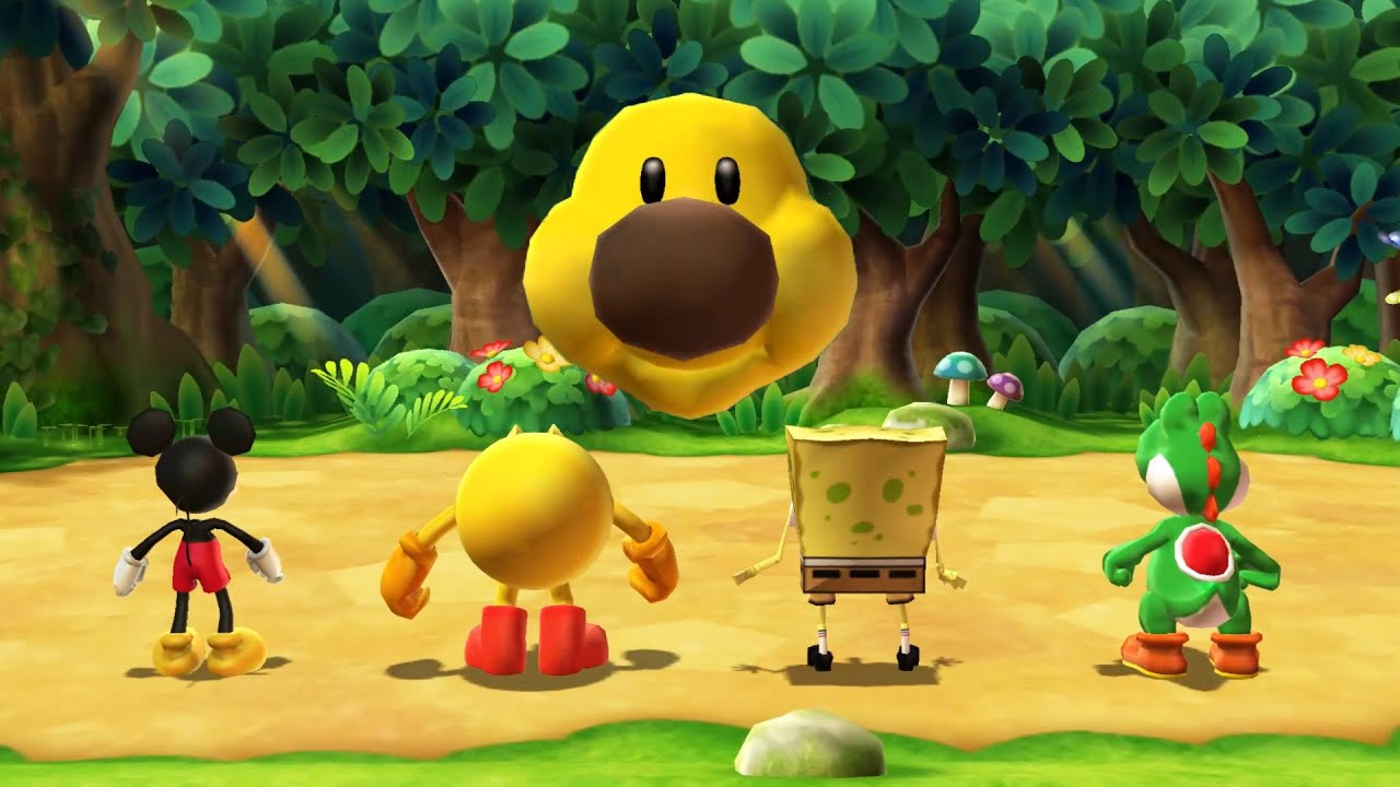 Mario Party 9 All Mini Game - Mickey vs Spongebob vs Pac-Man vs Yoshi ...