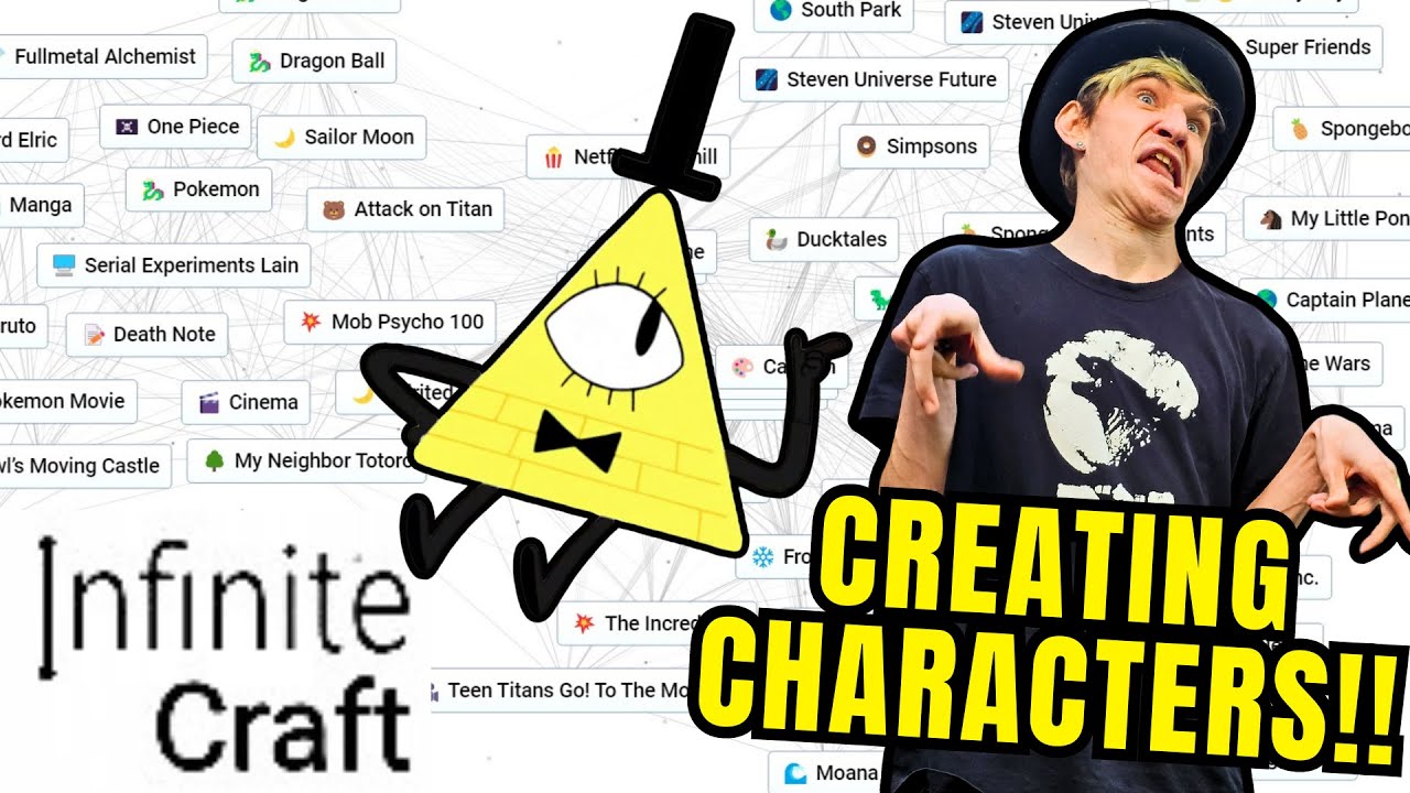 Making Cartoon/Anime VILLAINS in infinite Craft - HOUSE WARMING PARTY ...