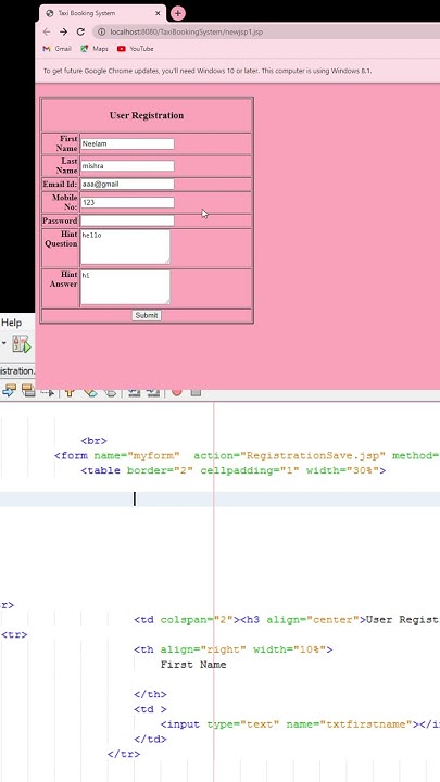 CURD Operation in jsp(java server page)part 1 - YouTube