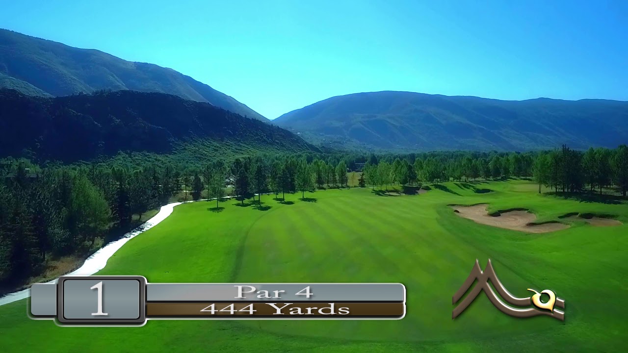 Maroon Creek Club - Hole 1 Flyover - YouTube