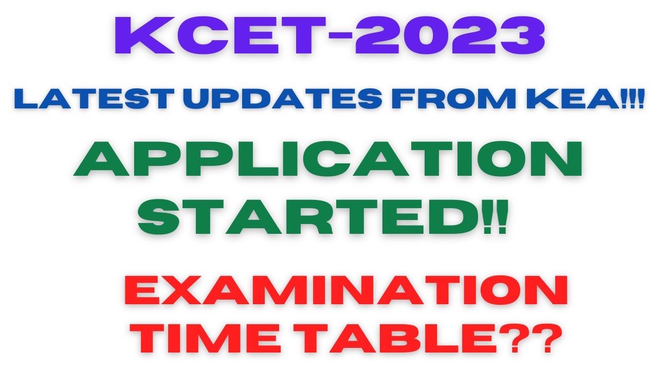 ||KCET-2023|Latest Updates from KEA! |Examination Application Started ...