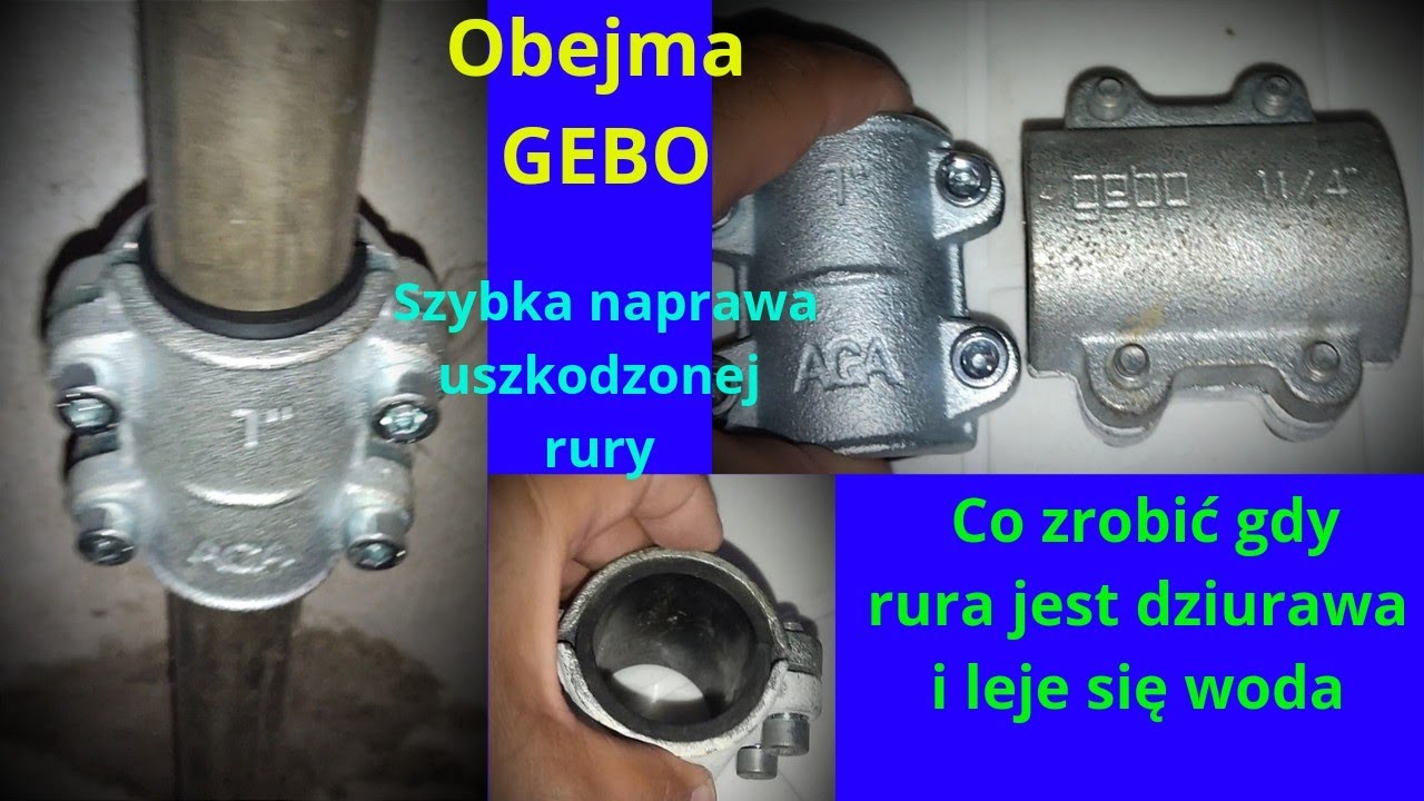 Awaria wodociągu| Co zrobić gdy leje się woda z rury| Obejma GEBO ...