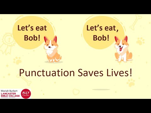 "Let's eat Bob!" ... Let's eat, Bob!" - Punctuation Saves Lives! - YouTube