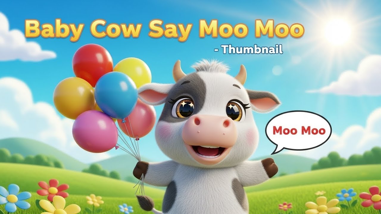 Baby Cow Say Moo Moo 🐄👶🎵 | Fun Animal Sounds for Kids & Toddlers 🌈 ...