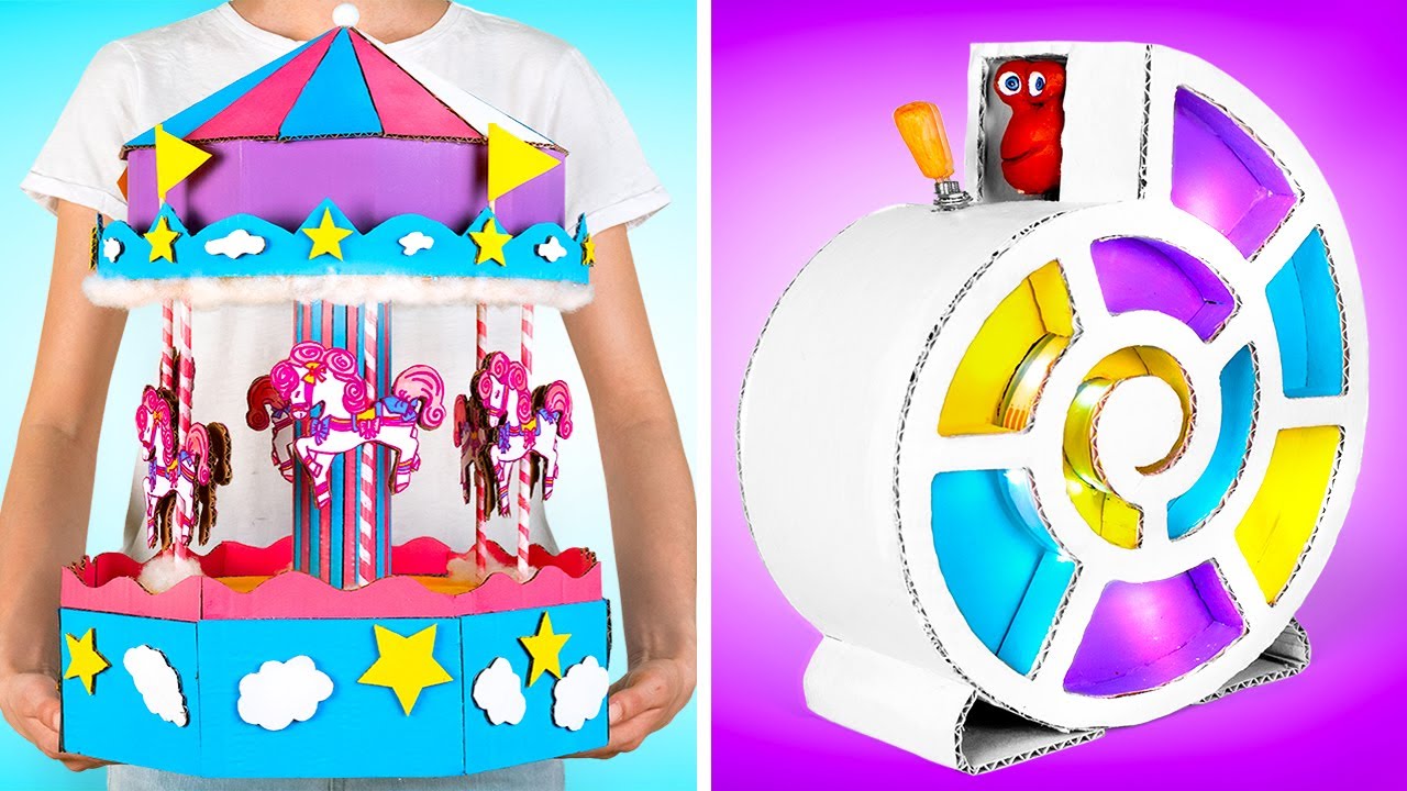 Cutest Cardboard Crafts || DIY Carousel And Crazy Moving Snail From ...