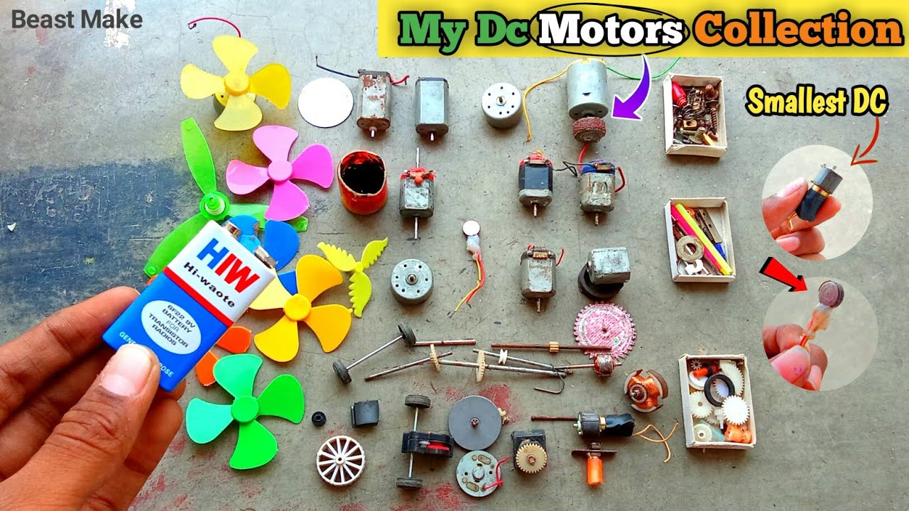 My Dc Motors Collection || world's smallest dc motor • Beast Make - YouTube