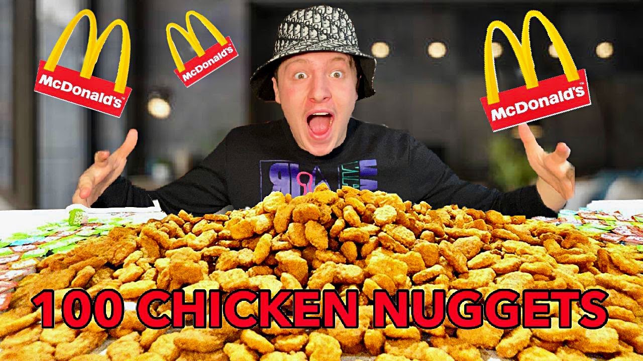 INSANE 100 CHICKEN NUGGETS CHALLENGE (10,000 CALORIES) - YouTube