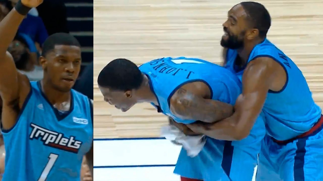 Joe Johnson shocks entire crowd after hits his first 4pt shot & second ...