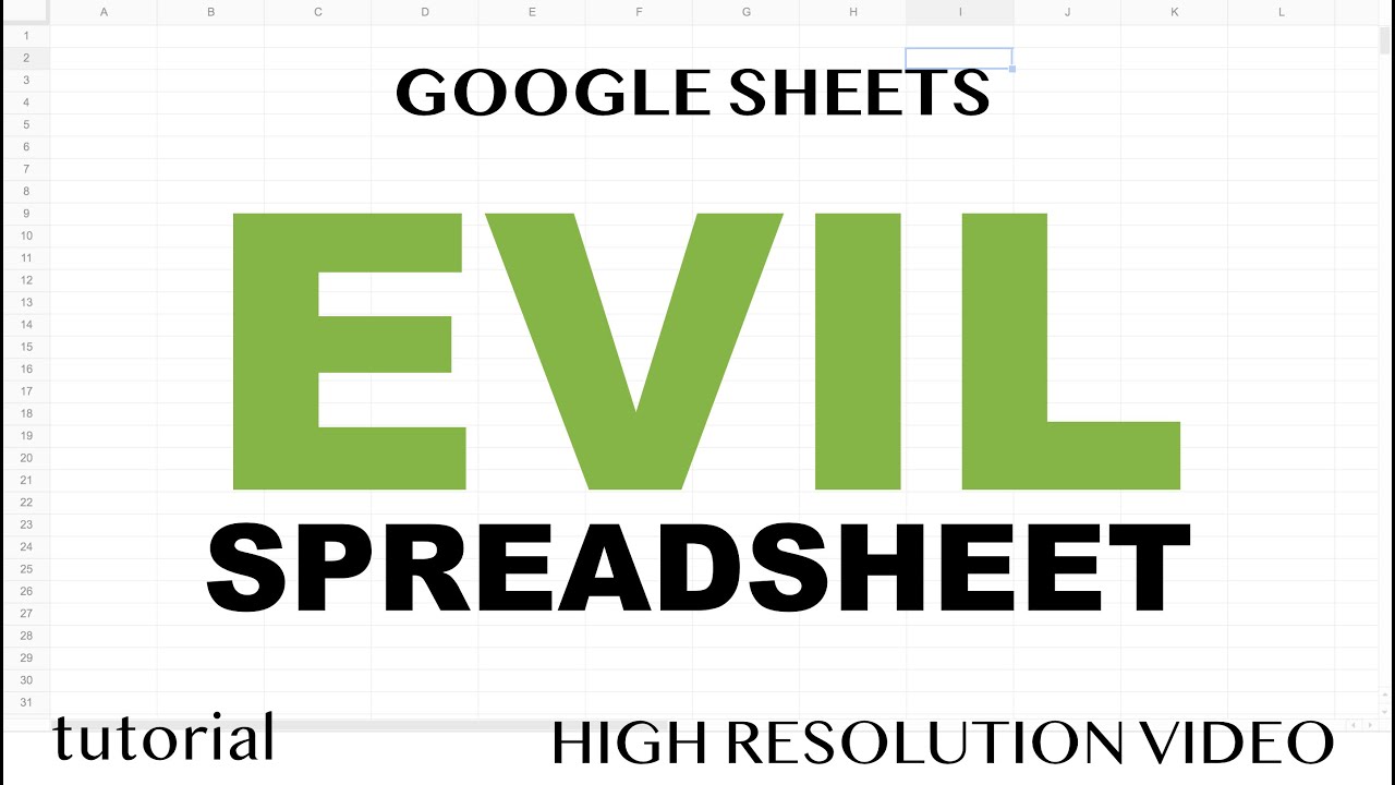 Evil Spreadsheet - Google Sheets - YouTube