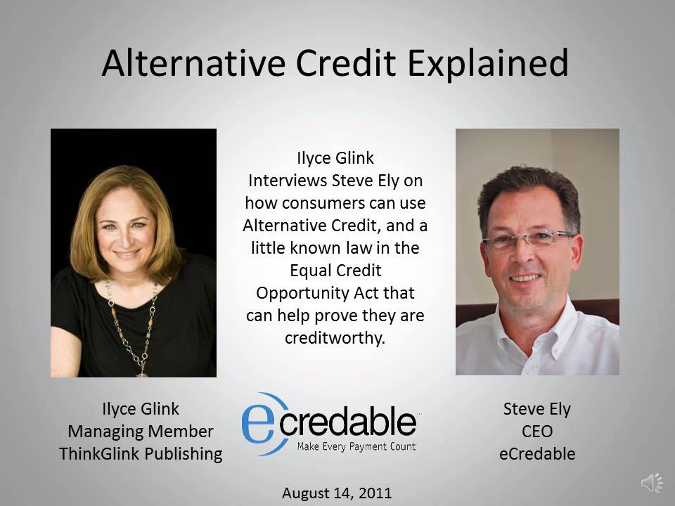Ilyce Glink Interviews CEO of eCredable (Steve Ely) on Alternative ...