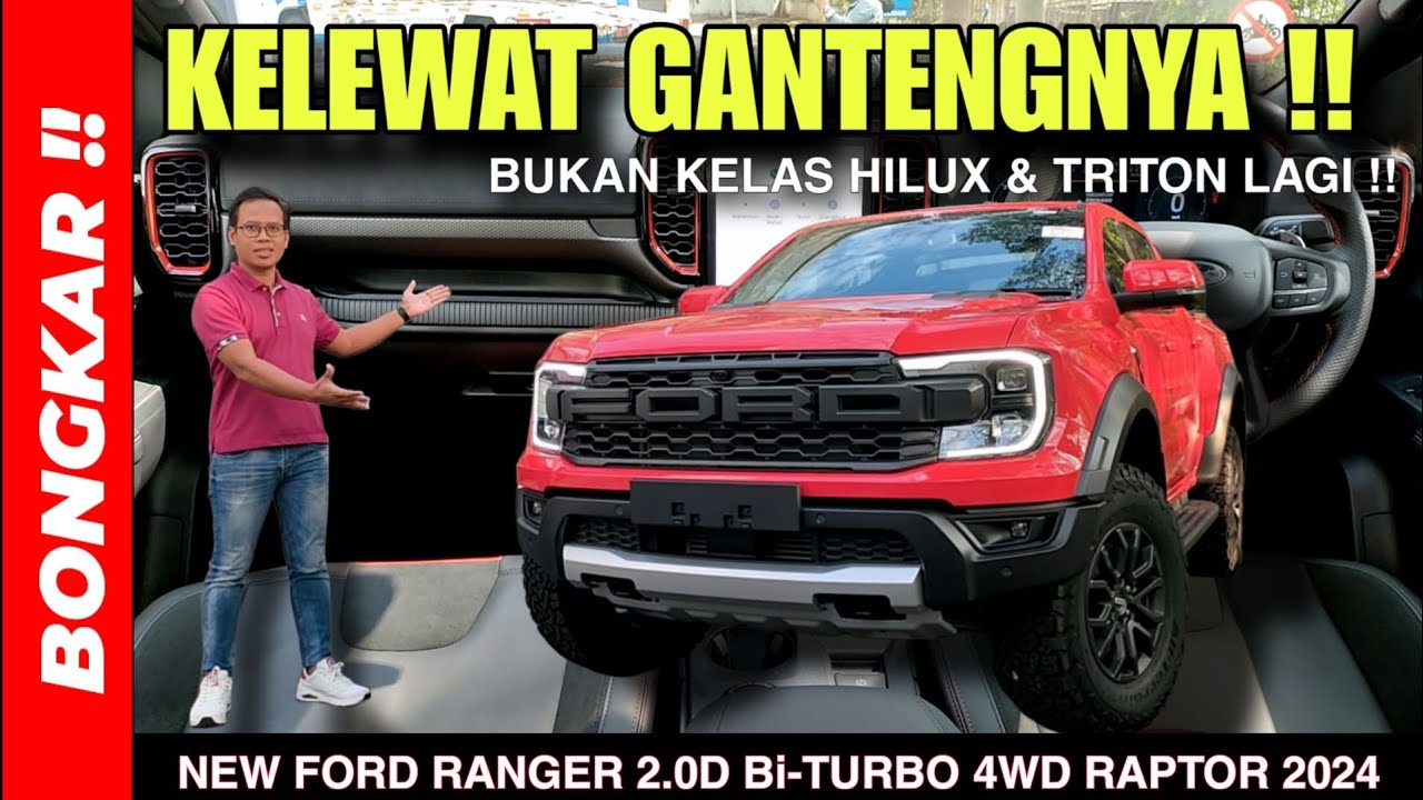 Bongkar !! NEW FORD RANGER 2.0D RAPTOR 4WD 2024 || REVIEW EXTERIOR ...