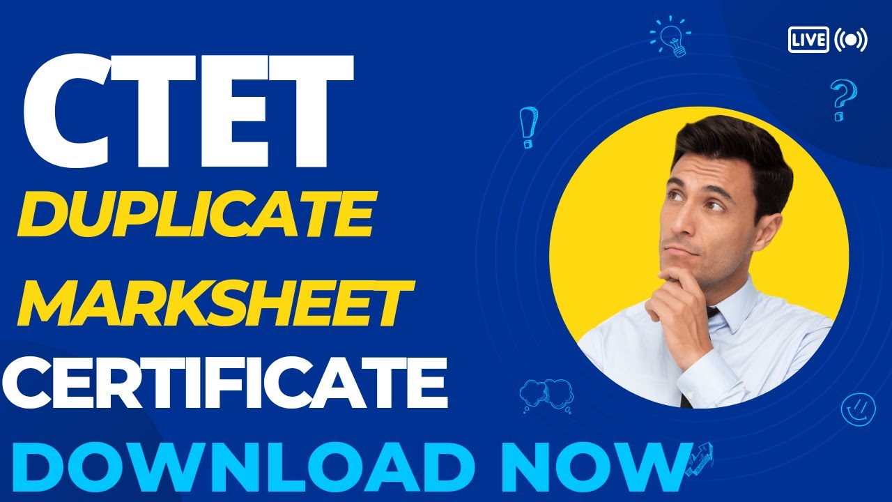 CTET Duplicate Marksheet and Certificate download | CTET Marksheet ...