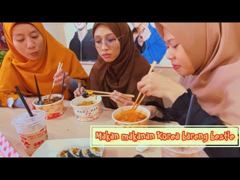 Mabar, Makan bareng bestie makanan korea || eating korean food with ...