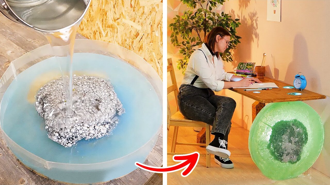 Furnitur Kayu Dibuat dengan Resin Epoksi! - YouTube