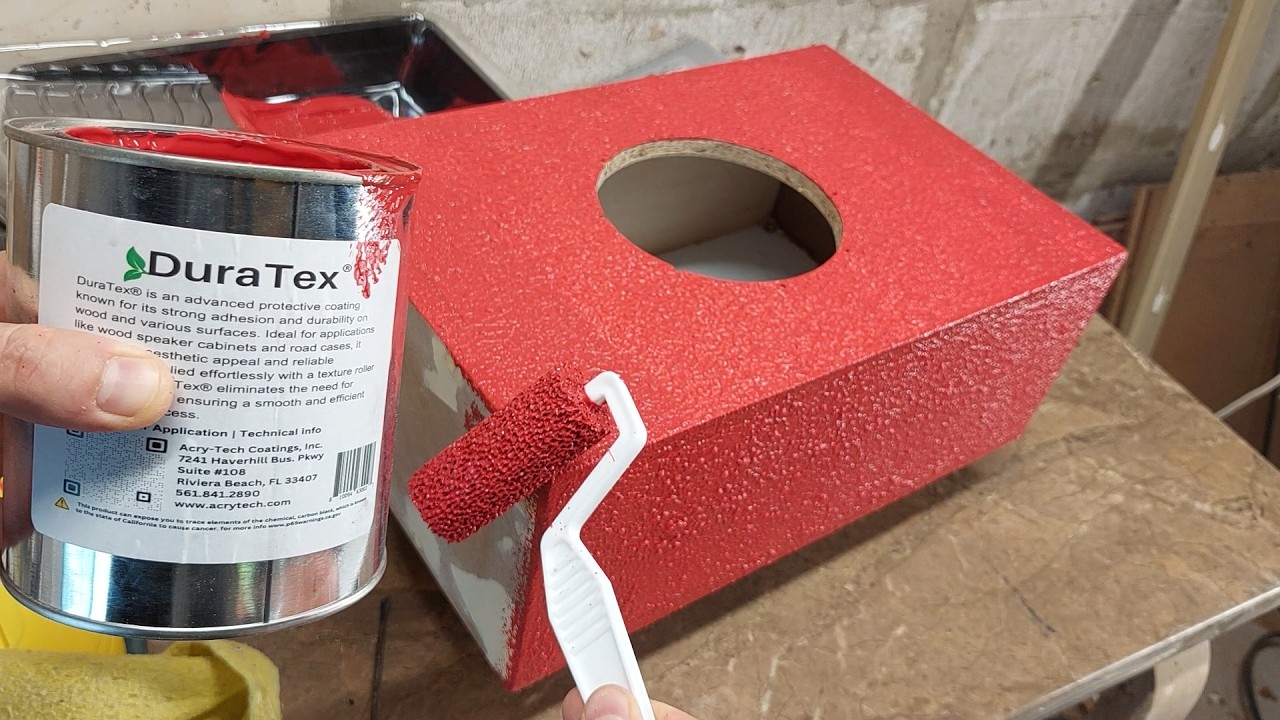 How to paint Sub or Speaker Box (DuraTex Coating) - YouTube