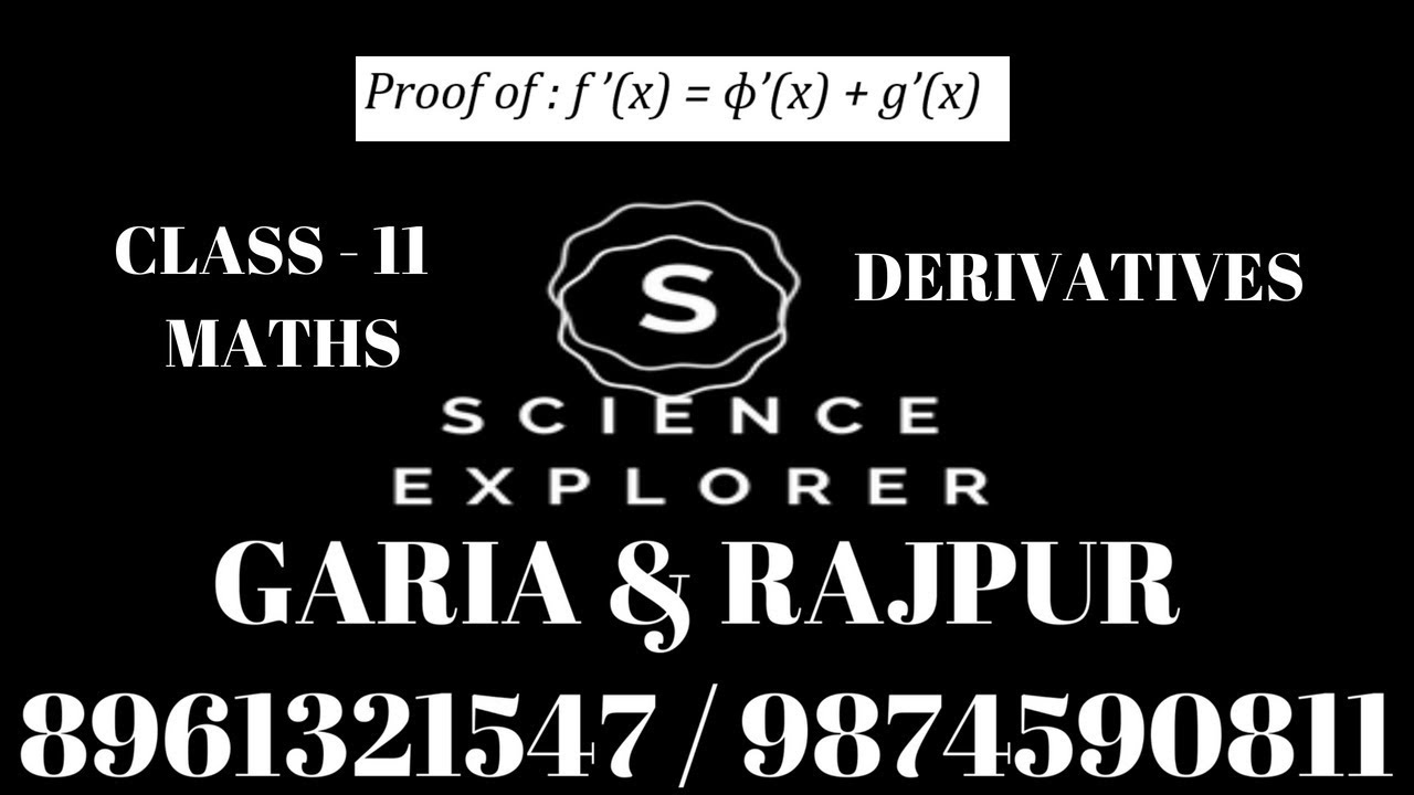 CLASS 11 MATHS | DERIVATIVES | FORMULA 12 BY USING FIRST PRINCIPLE ...