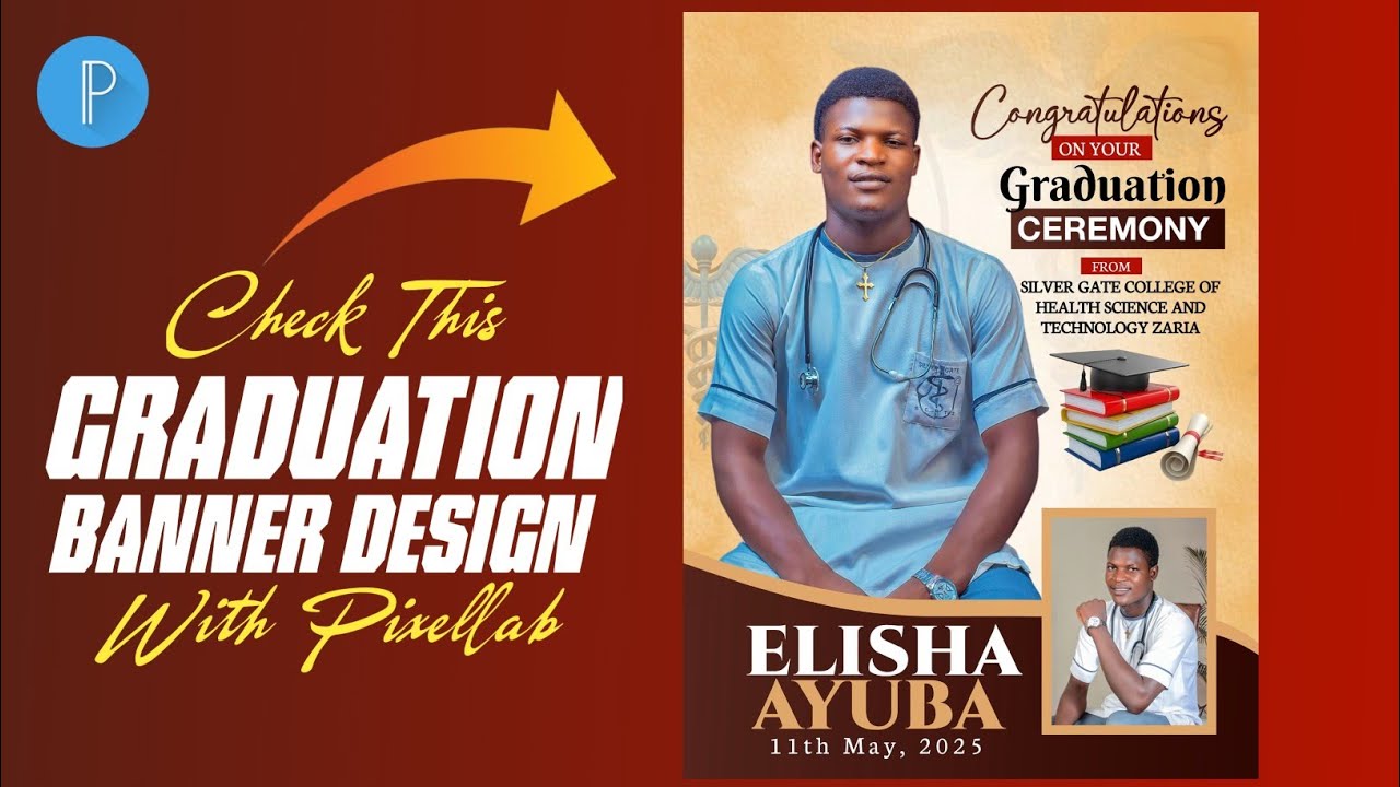 Graduation Banner Design in PixelLab | Mobile Graphic Design Tutorial ...