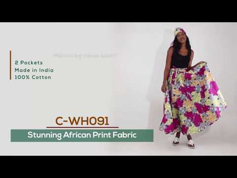 African print long skirt and headwrap