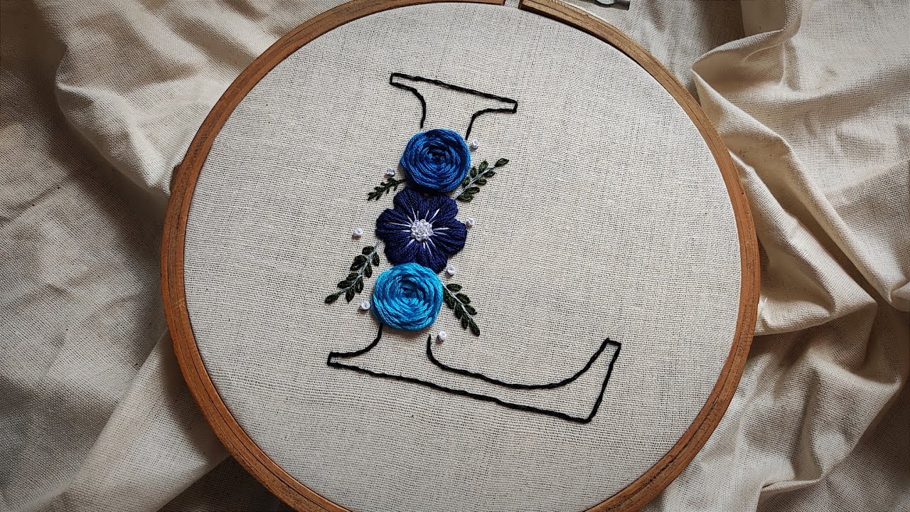 How to embroider letter || Letter embroidery tutorial || Embroidery for ...