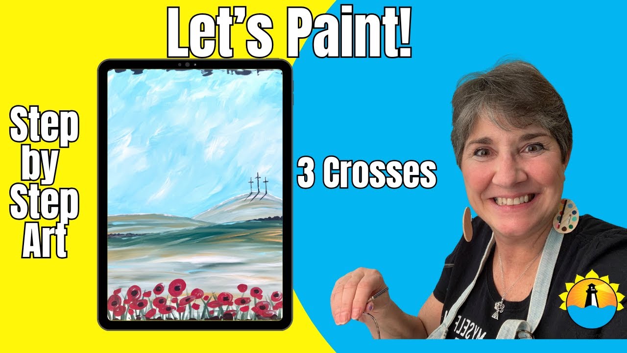 Three Crosses Beginner Acrylic Painting Tutorial: Beginner Step by Step ...