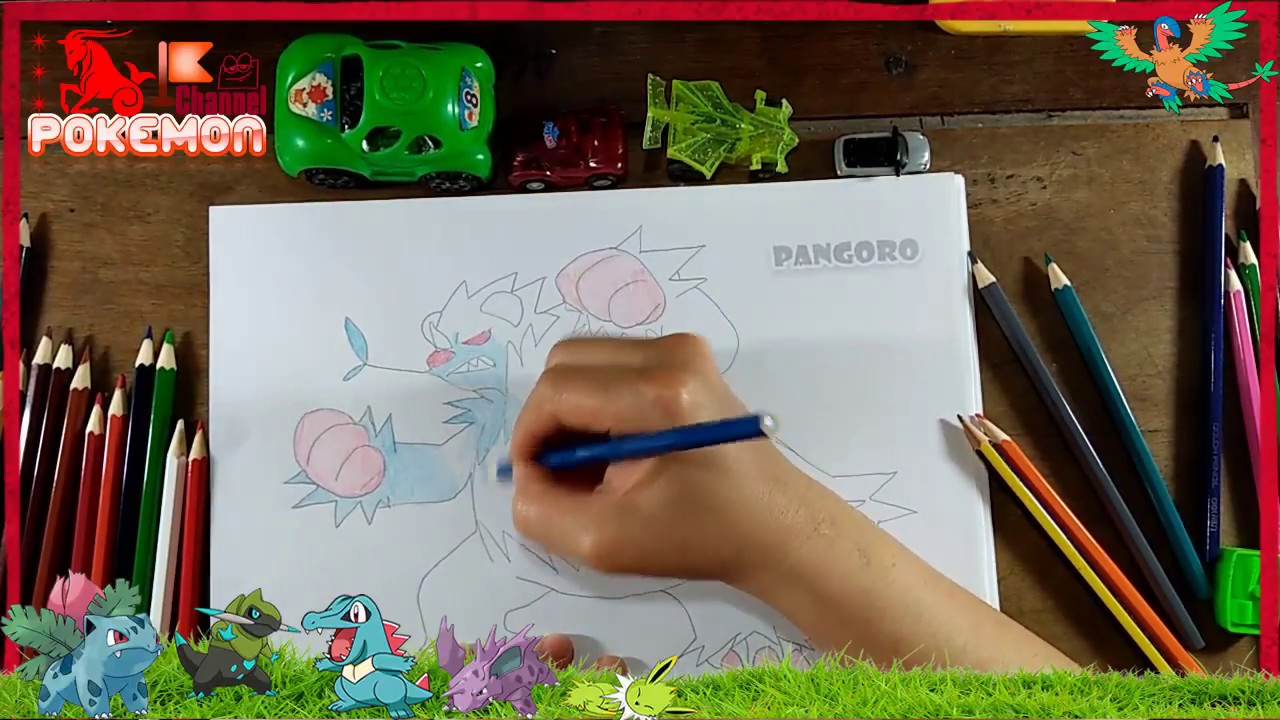 How to draw Pangoro from pokemon step by step Pokemon drawings cartoons ...
