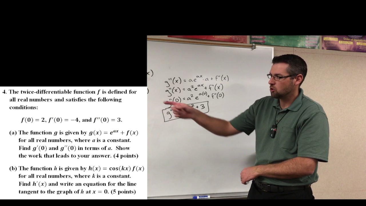 AP Calculus 1st Semester Review FRQ #4 - YouTube