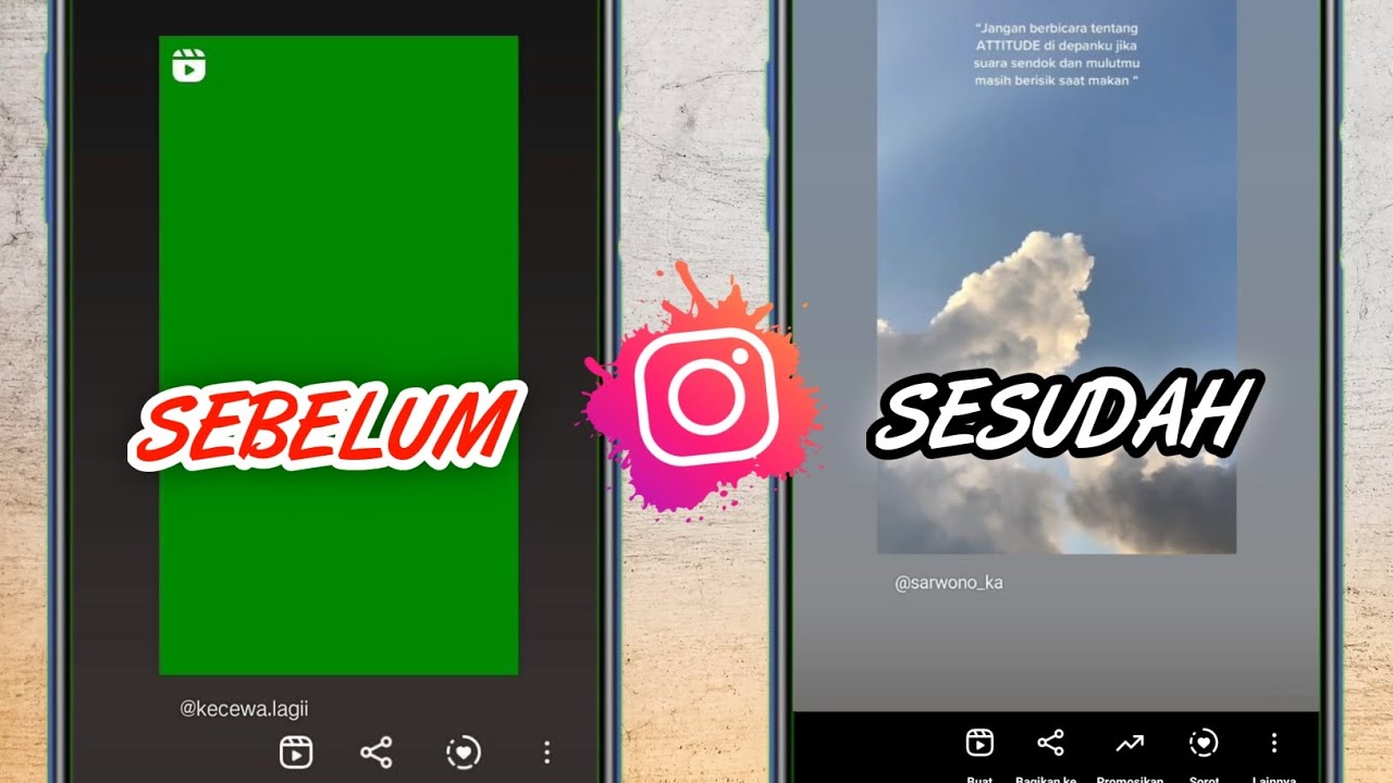 Cara Mengatasi Layar Hijau Saat Repost Story Instagram Postingan Reels ...