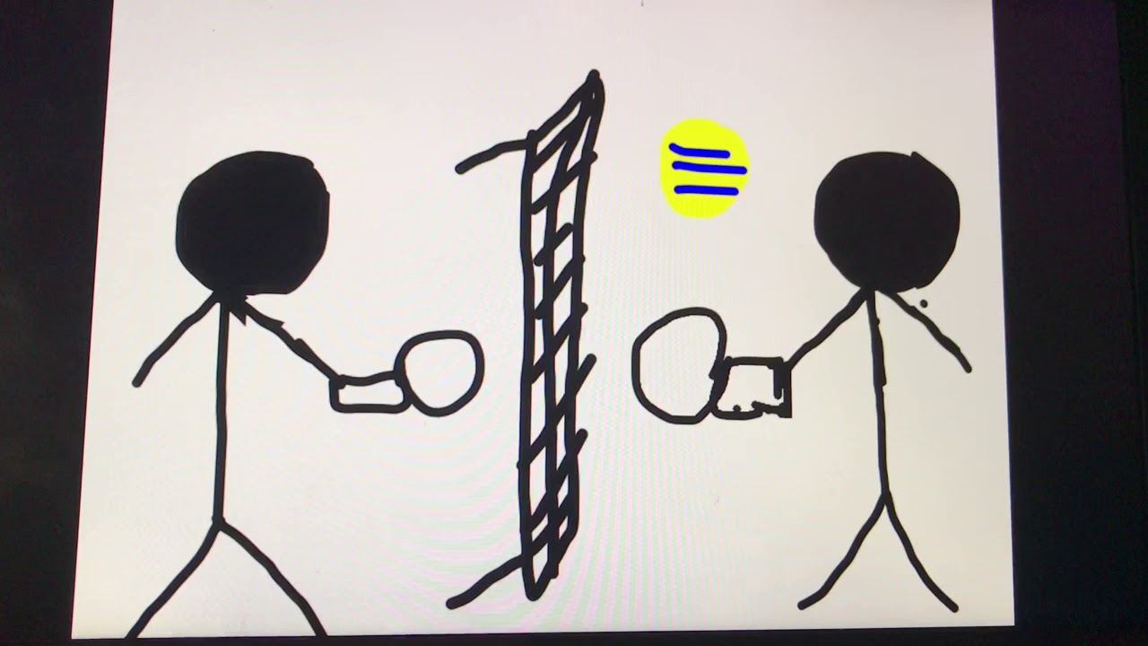 Two stickmans playing the game table tennis - YouTube