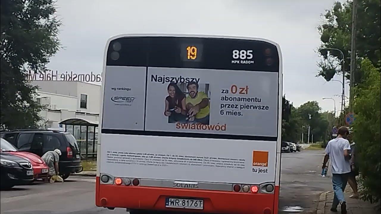 Autobus MPK Radom Solaris Urbino 10 III #885 linia 19. - YouTube