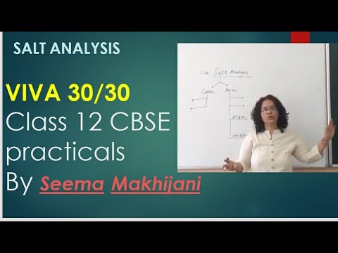 VIVA Chemistry Salt Analysis class 12&11 CBSE 2025 by Seema Makhijani ...